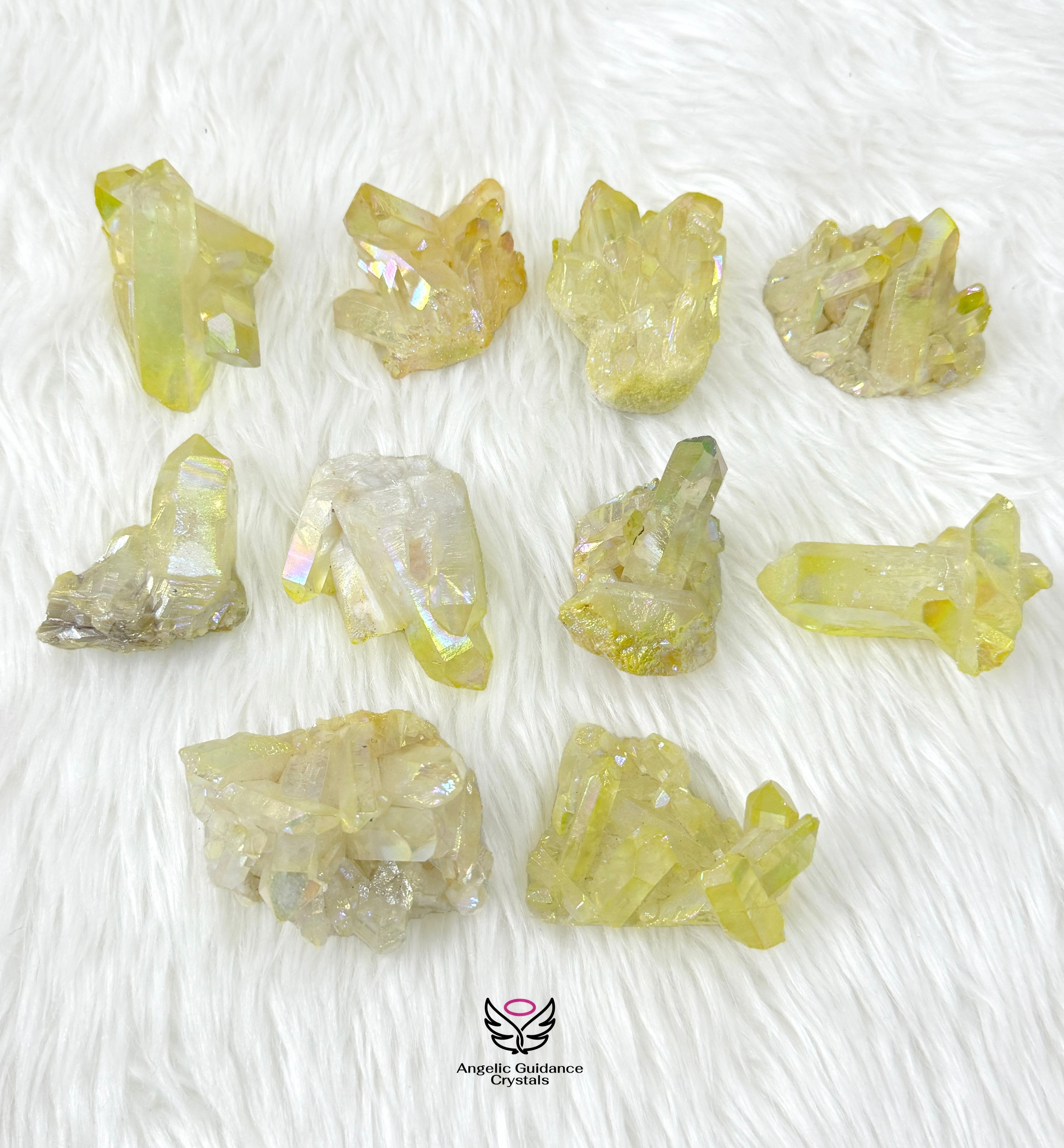 Yellow Aura Cluster – Angelic Guidance Crystals